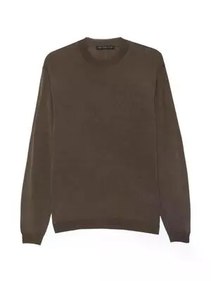 LOW BRAND Crew-neck Long-sleeve Sweater - Brown