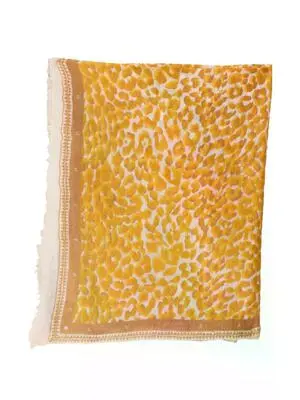 FRIENDLY HUNTING Cheetah-print Cashmere Scarf