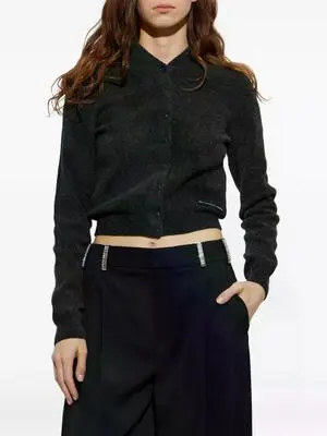 Alexander Wang Wool Cardigan With Logo Patch