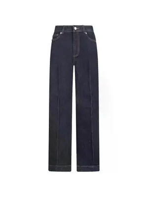 Sportmax Logo-patch Straight-leg Jeans - Blue