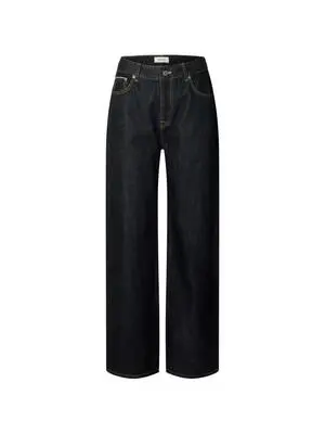 SELECTED Contrast-topstitched Wide-leg Jeans - Blue