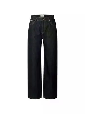 SELECTED Contrast-topstitched Wide-leg Jeans - Blue