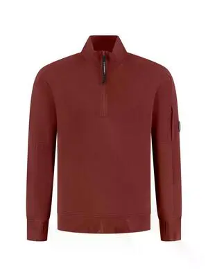 C.P. COMPANY Diagonal Raised Fleece Lens Half Zip Sweatshirt - Red