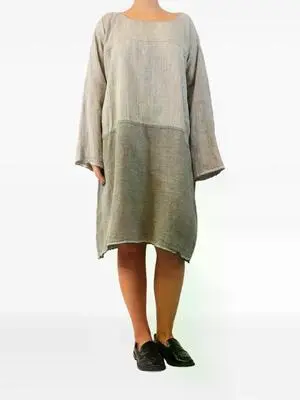 DOSA Long-sleeved Linen Midi Dress - Grey