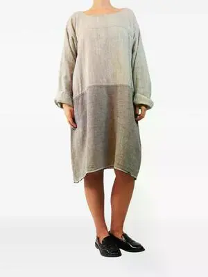 DOSA Long-sleeved Linen Midi Dress