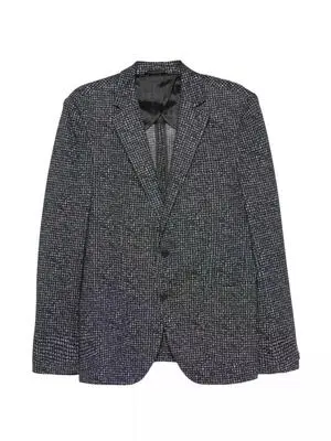 Karl Lagerfeld Smart Tweed-effect Single-breasted Blazer - Blue