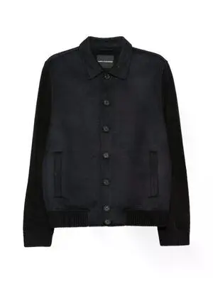 DANIELE ALESSANDRINI Panelled Knit-sleeve Jacket - Blue