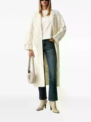 FRACOMINA Cable-knit Buckled-cuff Cardigan - Neutrals