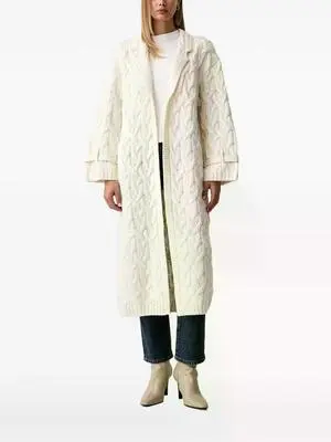 FRACOMINA Cable-knit Buckled-cuff Cardigan - Neutrals