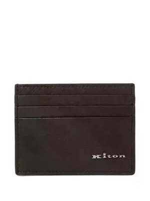 Kiton Textured-finish Logo-plaque Cardholder - Brown