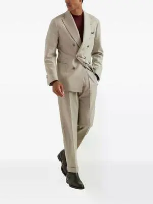 Brunello Cucinelli Double-breasted Peak-lapel Suit - Neutrals