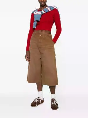 Sporty & Rich Jala Cable-knit Cropped Sweater