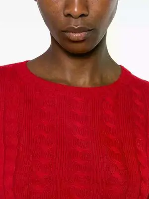 Sporty & Rich Jala Cable-knit Cropped Sweater