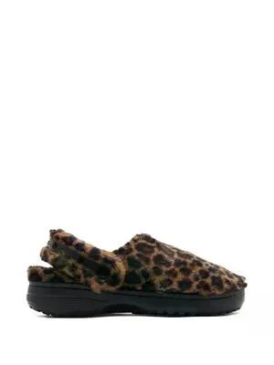 CROCS Classic Unfurgettable Leopard-print Faux-fur Mules - Brown