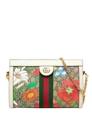 Gucci 2000-2015 Small Gg Supreme Flora Web Ophidia Chain Crossbody Bag