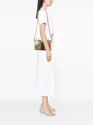 Gucci 2000-2015 Small Gg Supreme Flora Web Ophidia Chain Crossbody Bag