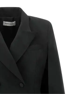 FEDERICA BONIFACI Feather-trim Cape Blazer
