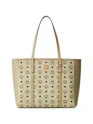 Mcm Medium Toni Visetos Logo-print Tote Bag