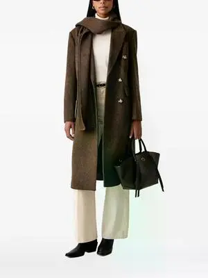TWINSET Velour Wool Cloth Coat - Brown
