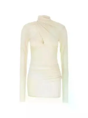 ENTIRE STUDIOS Draped Ruched-detail Mini Dress - Neutrals