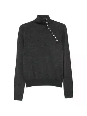 Isabel Marant Étoile Jovienne Button-fastening High-neck Sweater - Grey