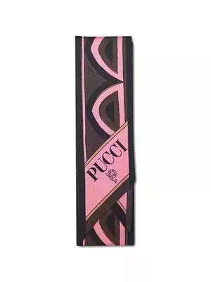 Emilio Pucci Baiadera And Fiamme Print Silk Badeau - Black