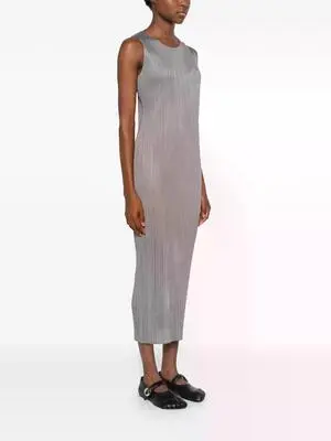 Issey Miyake Pleated Sleeveless Midi Dress