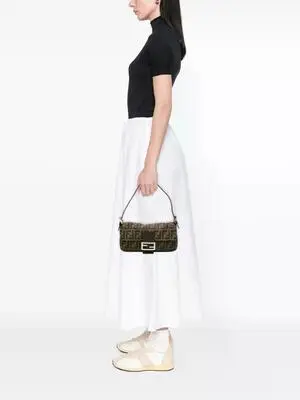 Fendi 20th Century Zucca Canvas Baguette Shoulder Bag
