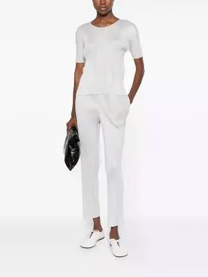 Issey Miyake Elasticated-waistband Trousers - Grey