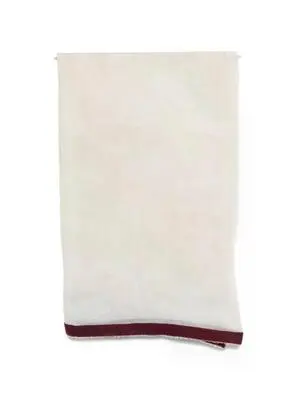 Faliero Sarti Contrast-border Frayed Scarf - Neutrals