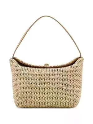 Christopher Esber Mini Turnlock Raffia Tote Bag - Neutrals