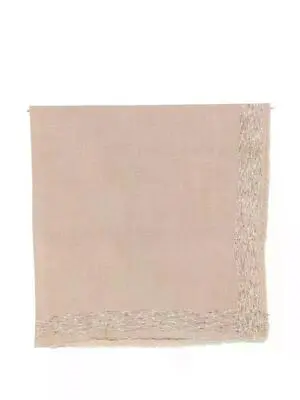 Faliero Sarti Fringed Bouclé-trim Scarf