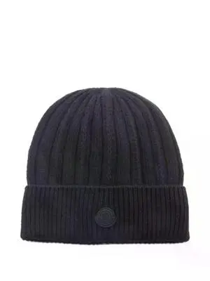 Moncler 2020 Logo-patch Beanie Hat - Black