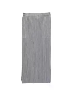 Issey Miyake Pleated Midi Skirts - Grey