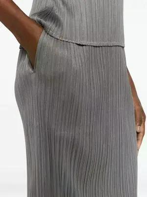 Issey Miyake Pleated Midi Skirts - Grey