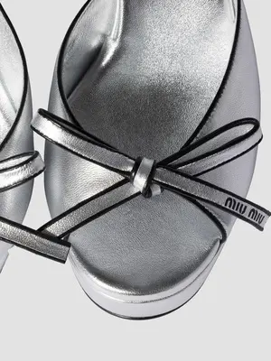 Miu Miu Mordoré Nappa Leather Platform Sandals