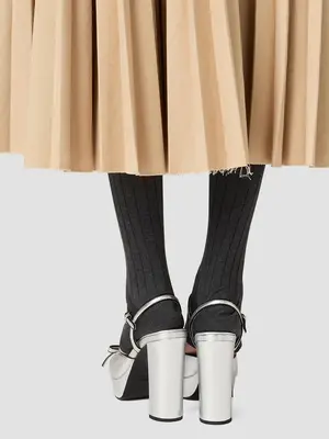 Miu Miu Mordoré Nappa Leather Platform Sandals
