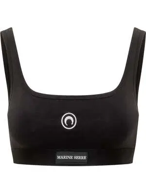 MARINE SERRE Moon Jersey Sports Bra - Black