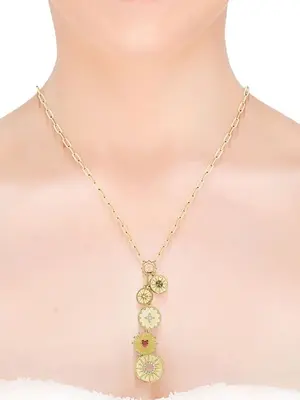 Hueb Penka 18k 0.51 Tcw Diamond & Multi-stone Charm Necklace