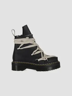 Rick Owens Dr. Martens X 1460 Quad-sole Megalace Leather Boots - Black