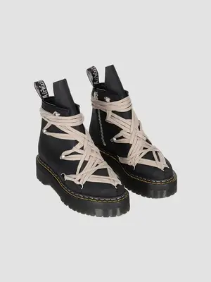 Rick Owens Dr. Martens X 1460 Quad-sole Megalace Leather Boots