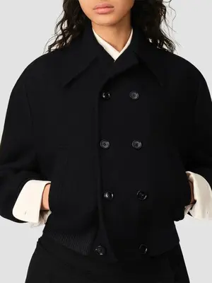 AMI Paris Short Wool Double-breasted Bomber