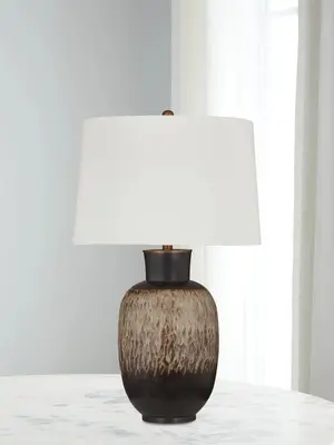 BASSETT MIRROR Mojave Drum-shade Table Lamp
