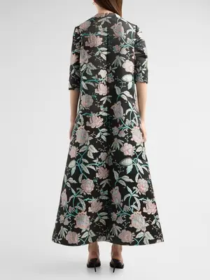 REEM ACRA After Midnight Brocade Caftan