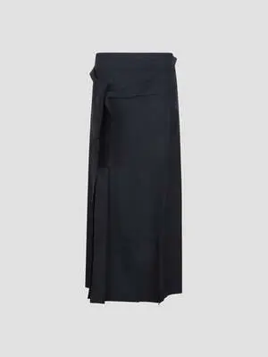 Studio Nicholson Knife Pleat Belted Kilt Skirt