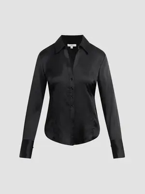 Joe's Jeans The Cora Satin Slim-fit Shirt - Black