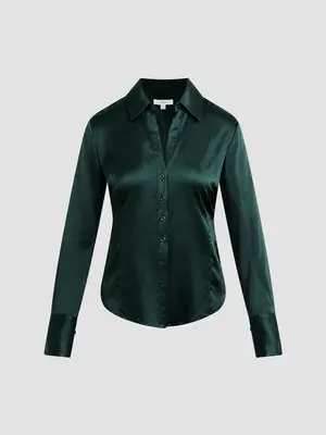 Joe's Jeans The Cora Satin Slim-fit Shirt Pine