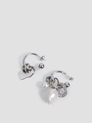 JUSTINE CLENQUET Agyness Mini Hoop Earrings - Palladium