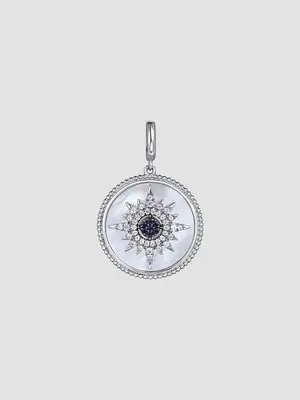 GABRIEL & CO Bujukan Mother-of-pearl & Sapphire Starburst Pendant - Sterling Silver