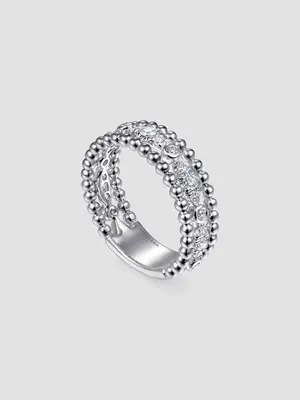 GABRIEL & CO Bujukan & White Sapphire Triple-band Ring